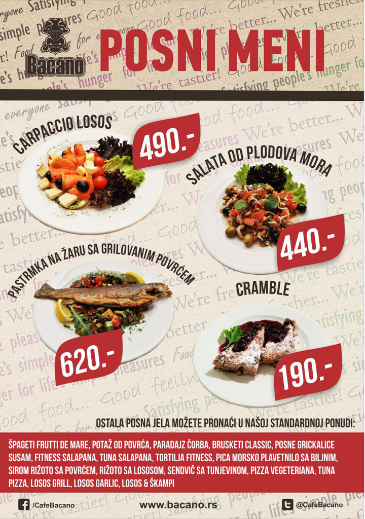 Povodom velikog uskršnjeg posta u kafe restoranu Bacano pripremljen je ...